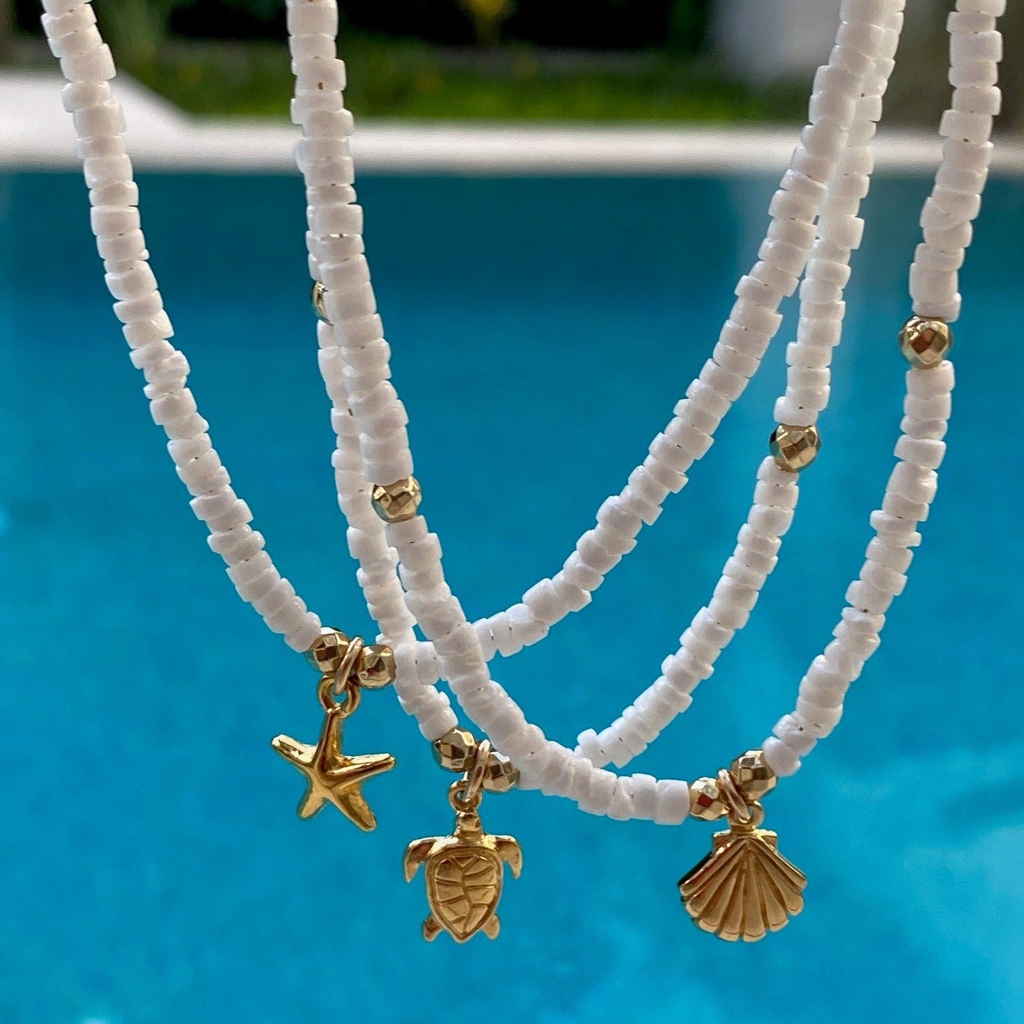 Little Girl White Shell and Charm Chokers – Lexi Handcrafted Jewelry